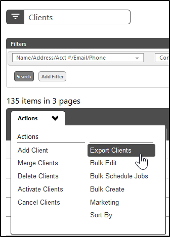 Export the Client List