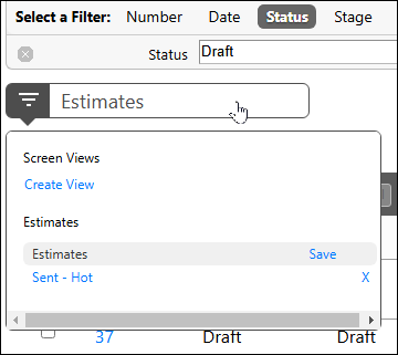 Create Custom Screen Views on the Estimate List