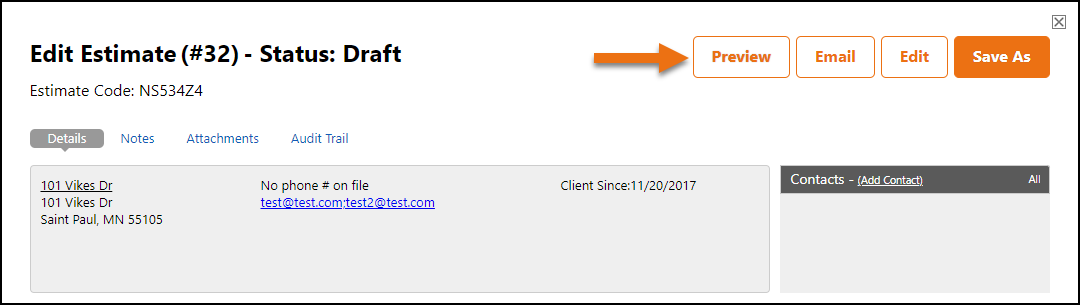 Email and Accept an Estimate from the Estimate Overlay