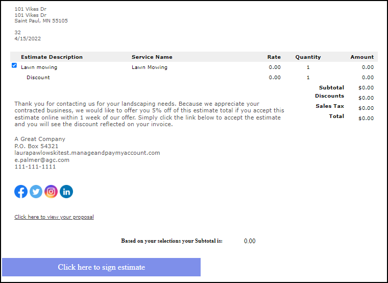 Email and Accept an Estimate from the Estimate Overlay