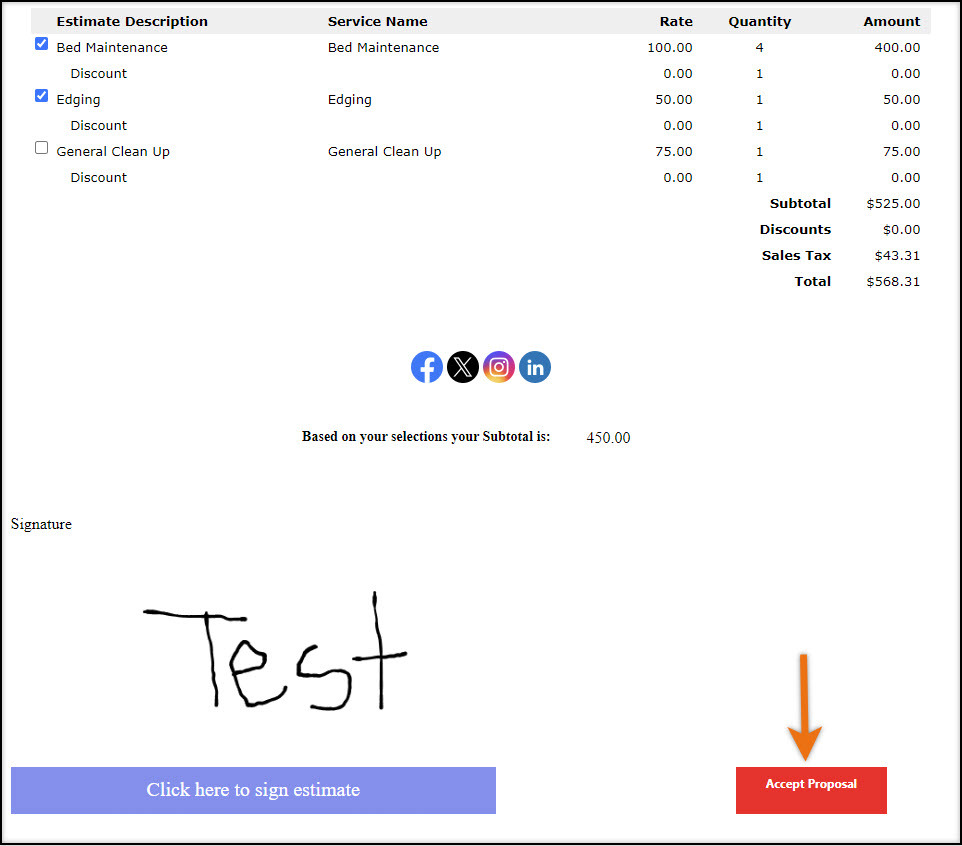 Email and Accept an Estimate from the Estimate Overlay