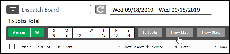 View the Dispatch Board Map Console