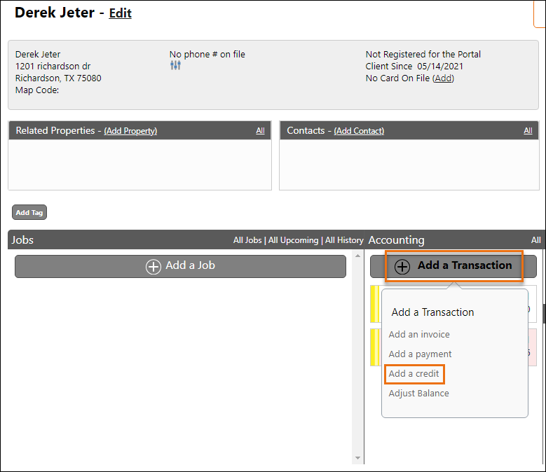 Add and Apply a Credit (QBO)