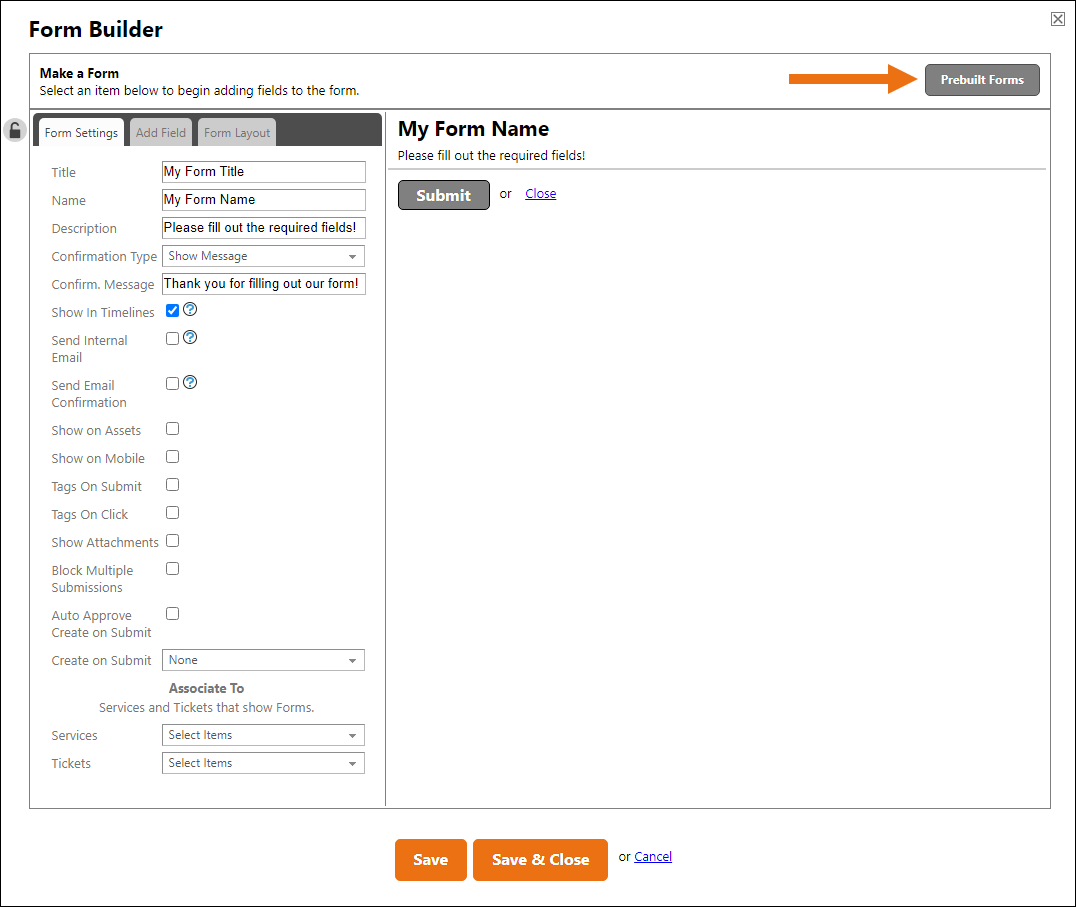 Add a Classic Form (V2)