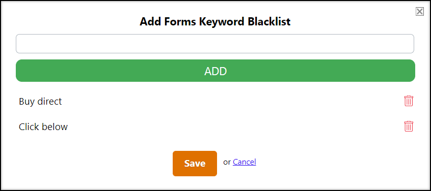 Add Forms Keyword Blacklist