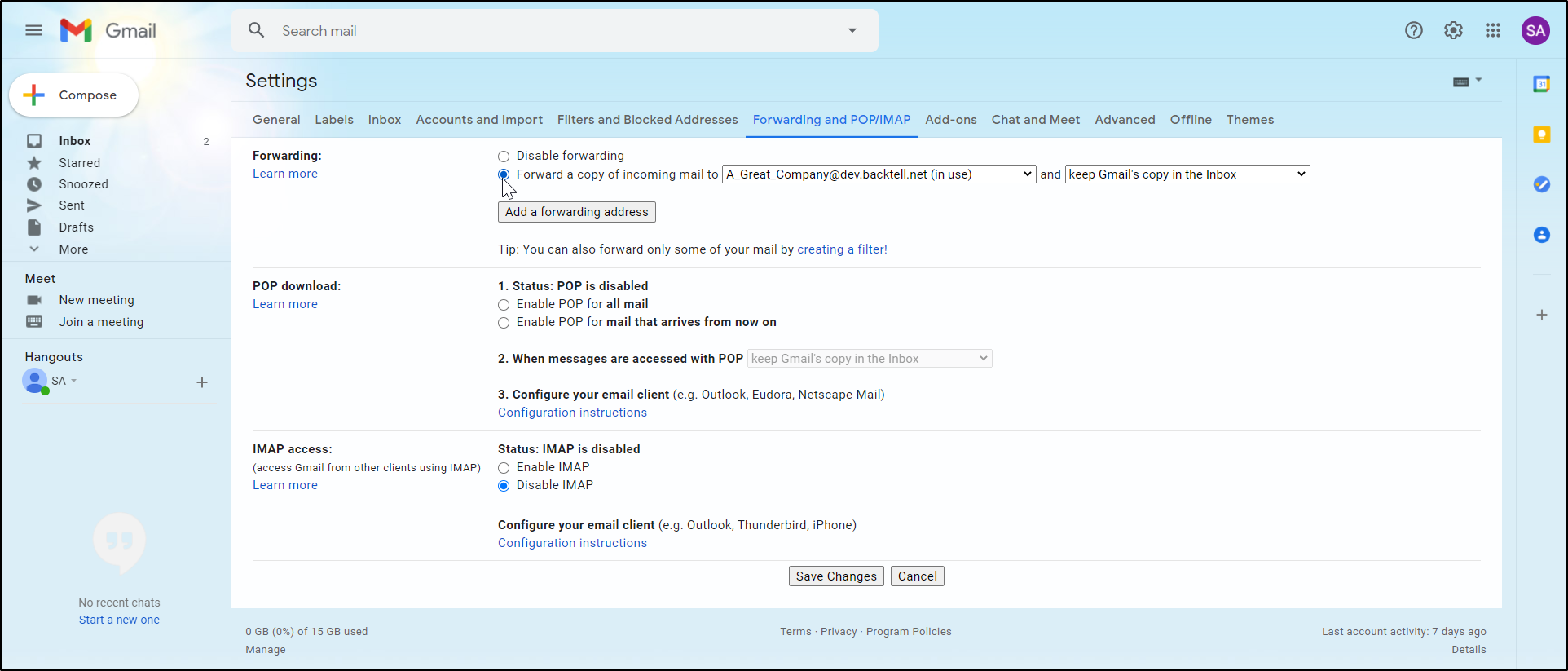 Set Up Email Forwarding for Email Integration