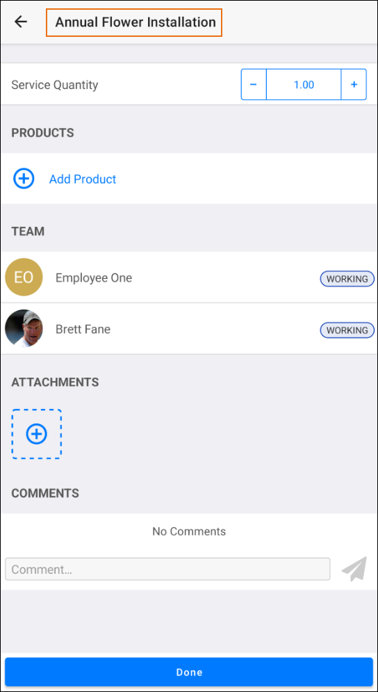 Team App - Visit View