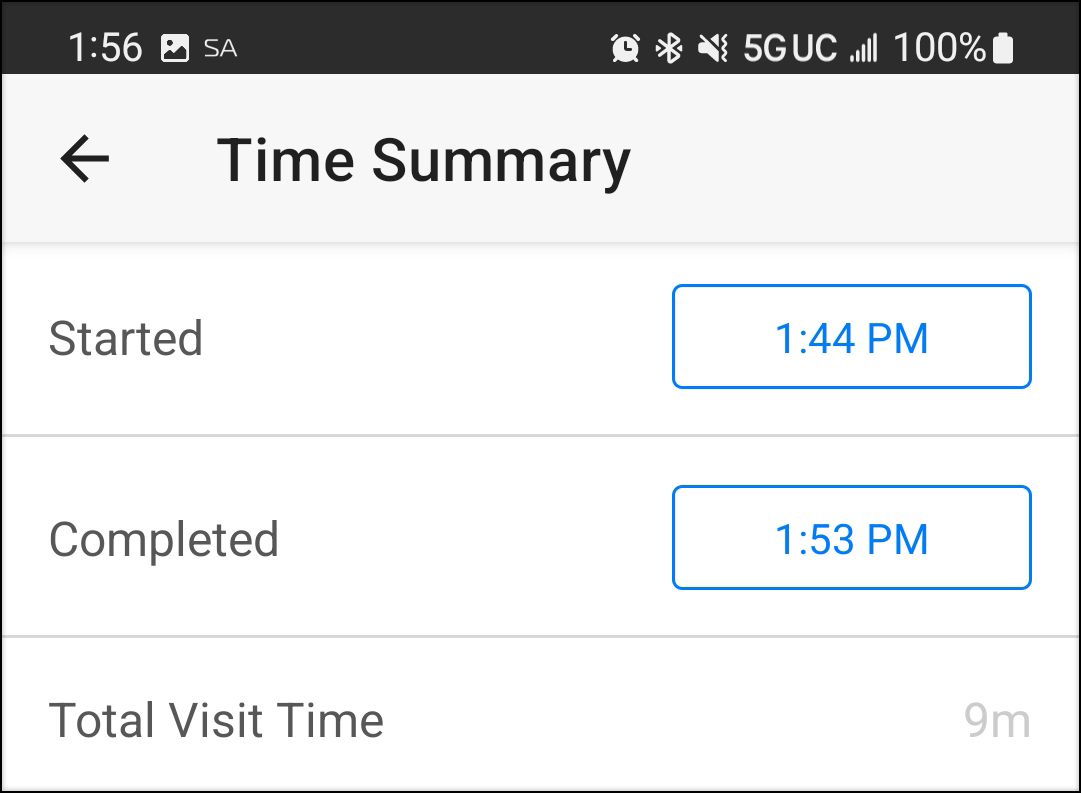 Team App - Complete a Visit and Adjust Visit Times