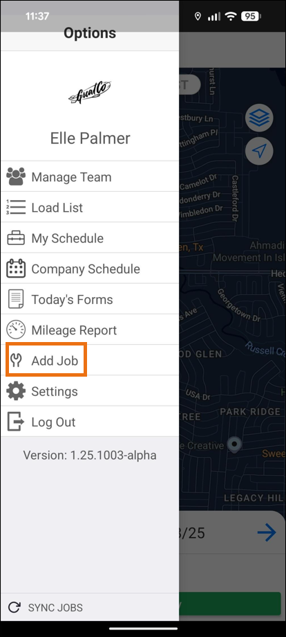 Add a Job from the Team App