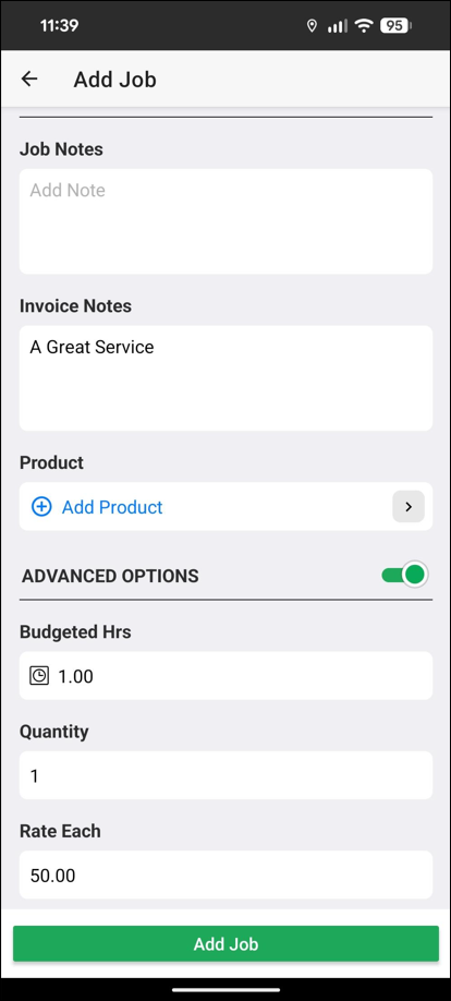 Add a Job from the Team App